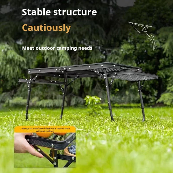Yeknu New Outdoor foldable mesh table iron mesh table lift table outdo